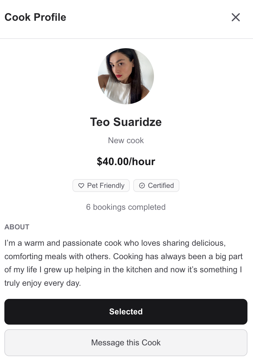 Frances | Get a personal chef